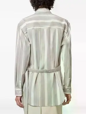 TOD'S Striped Belted Shirt