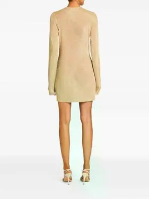 slim fit dress slacks Emeri Metallic Knit Mini Dress – SEROYA main image 0