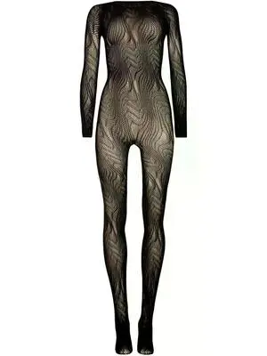 Wolford Snake Net Catsuit - Black