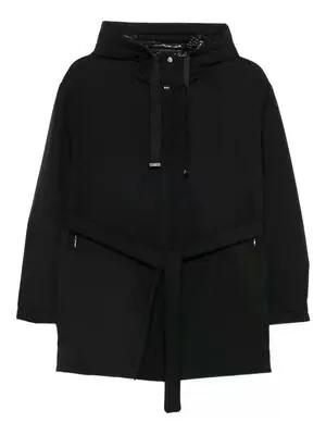 Herno Hooded Belted Jacket - Black