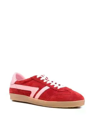 Closed Suede Panelled Sneakers - Red