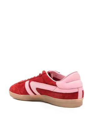 Closed Suede Panelled Sneakers - Red