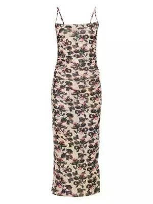 Nanushka Floral-print Ruched Midi Dress