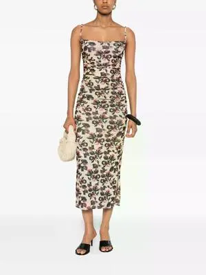 Nanushka Floral-print Ruched Midi Dress