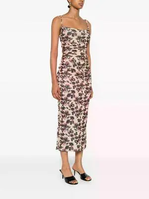 Nanushka Floral-print Ruched Midi Dress