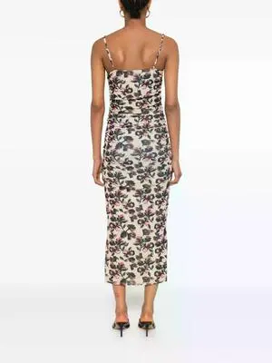 Nanushka Floral-print Ruched Midi Dress