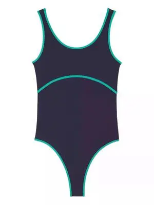 Sunnei Arena Contrast-trim Swimsuit - Grey