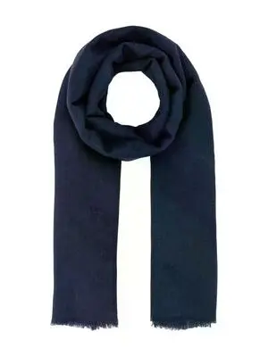 Max Mara Fringed Linen Scarf - Blue