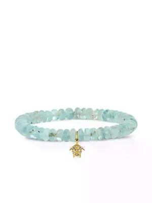 SYDNEY EVAN 14k Yellow Turtle Aquamarine And Diamond Bracelet - Gold
