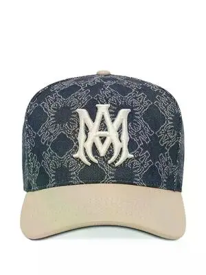 Amiri Ma Leather Brim Denim Cap - Blue