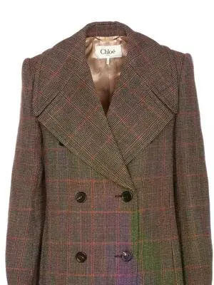 Chloé Prince Of Wales-check Wool Coat