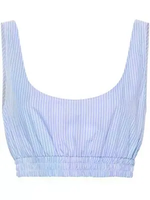 MODES Striped Crop Top - Blue