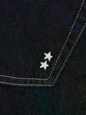 ICON DENIM LOS ANGELES Star-embroidered Straight Leg Jeans