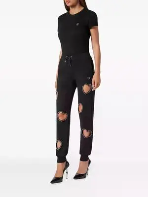 Philipp Plein Heart Cut-out Track Pants