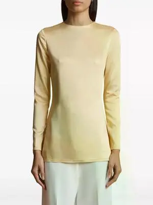 Khaite Vlad Blouse In Gold-tone Satin - Neutrals
