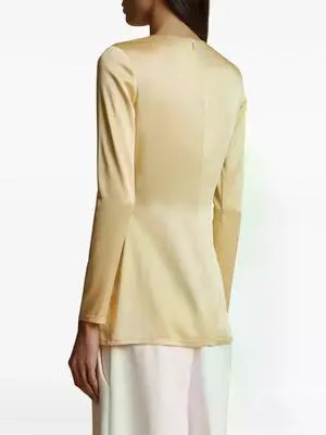 Khaite Vlad Blouse In Gold-tone Satin - Neutrals