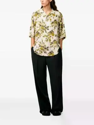 AMI Paris Floral-print Short-sleeved Camp Shirt