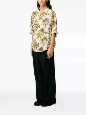 AMI Paris Floral-print Short-sleeved Camp Shirt
