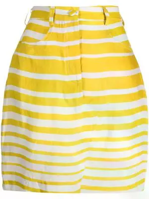 BAMBAH Sicily Striped Linen Mini Skirt - Yellow
