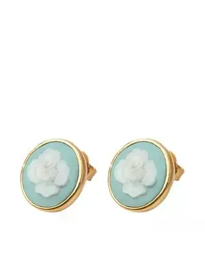 CAMEO & BEYOND Delicate Rose Stud Earrings - Gold