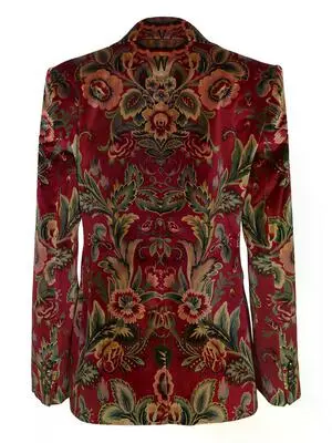 Etro Floral Print Velvet Blazer