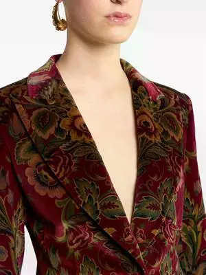 Etro Floral Print Velvet Blazer