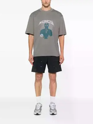 MEGUSTA Prayer Graphic-print T-shirt - Grey