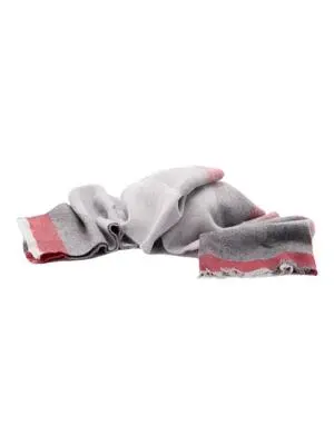 Brunello Cucinelli Checked-pattern Frayed-edge Scarf