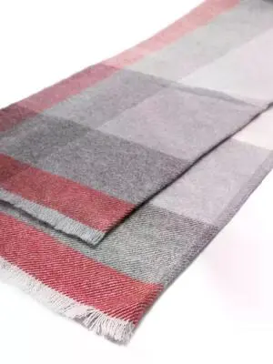 Brunello Cucinelli Checked-pattern Frayed-edge Scarf