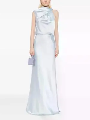 Amsale Satin Draped Dress