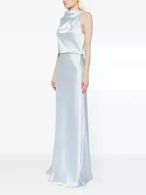 Amsale Satin Draped Dress