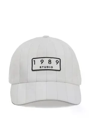 1989 STUDIO Striped Logo-patch Cotton Cap - White