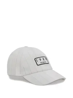 1989 STUDIO Striped Logo-patch Cotton Cap