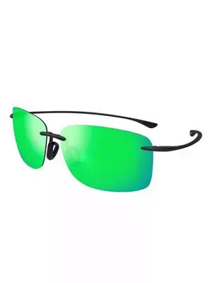 Maui Jim Hema Rimless Square Sunglasses - Black