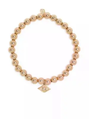 SYDNEY EVAN 14kt Yellow Evil Eye Diamond Charm Bracelet