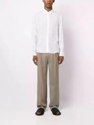 JAMES PERSE Long-sleeved Linen Shirt - White