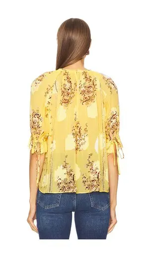 Ulla Johnson Pippa Short Sleeve Blouse - Yellow