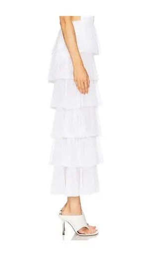 Norma Kamali Wide Leg Ruffle Pant