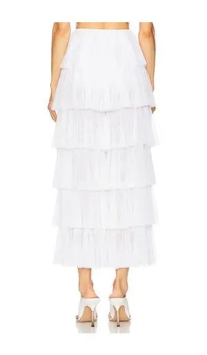 Norma Kamali Wide Leg Ruffle Pant