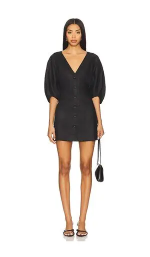 CAMILA COELHO Lino Mini Dress - Black