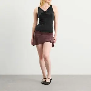 PEACHY DEN Kylie Cross Back Top - Graphite