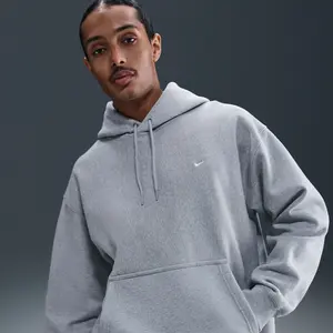 Nike Solo Swoosh Pullover Hoodie - Grey
