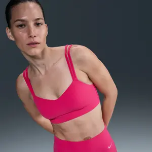 Nike Women's Zenvy Strappy Light-support Padded Sports Bra Pink