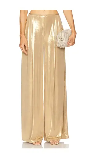 Women's Gold Silk Pants