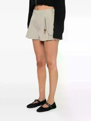 Alexander Wang Pleated Chain-embellished Shorts - Green