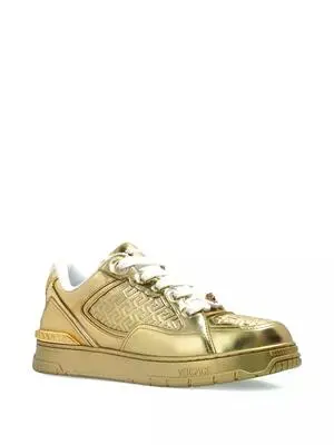 Versace Greca-detail Leather Sneakers