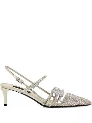 Philipp Plein Rhinestone-embellished Slingback Pumps