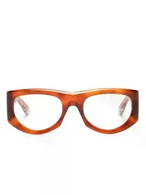 Gucci Rectangle-frame Glasses - Brown