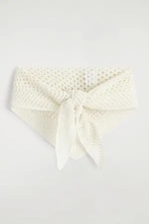 Cos Pointelle-knit Triangle Scarf - White