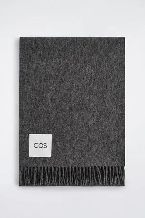 Cos Cashmere Scarf - Gray